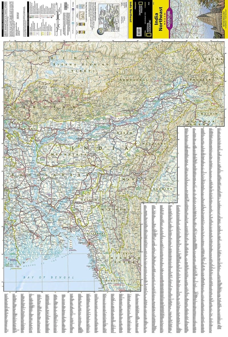 India North East Adventure Map - National Geographic