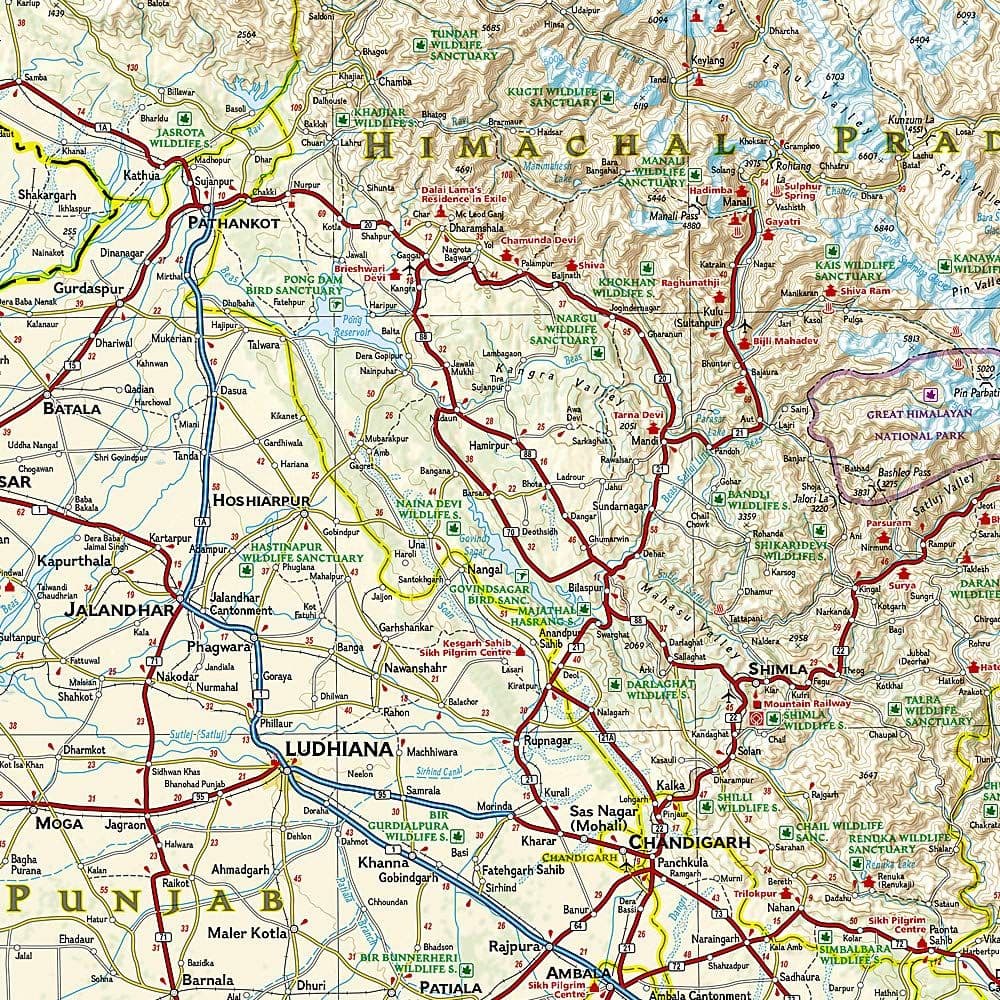 India North West Adventure Map - National Geographic