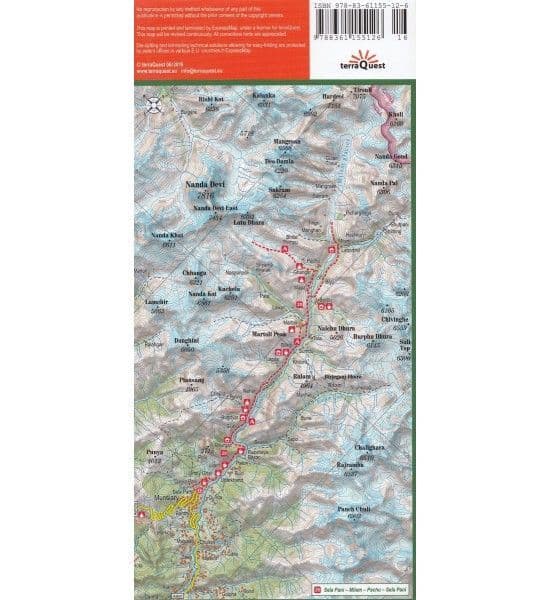 Indian Himalayas - TerraQuest Trekking Map
