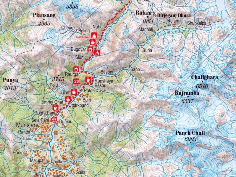 Indian Himalayas - TerraQuest Trekking Map