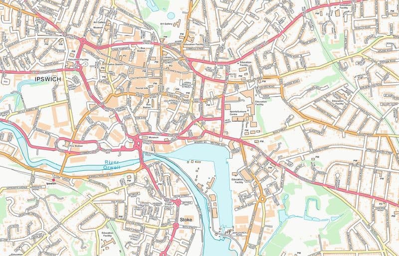Ipswich Street Map