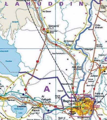 Iraq & Kuwait Road Map - Reise