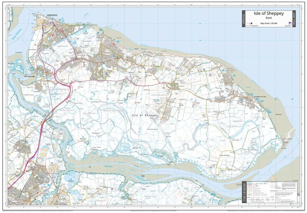 Isle of Sheppey - Wall Map - 1 20 000 - The Map Centre Press