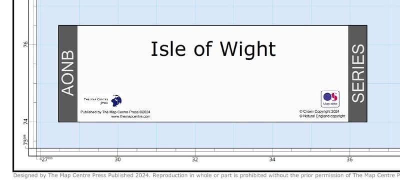 Isle of Wight - AONB Wall Map - 2024