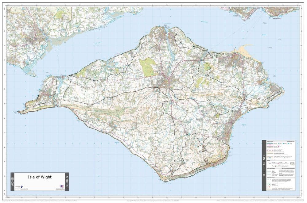 Isle of Wight - AONB Wall Map - 2024