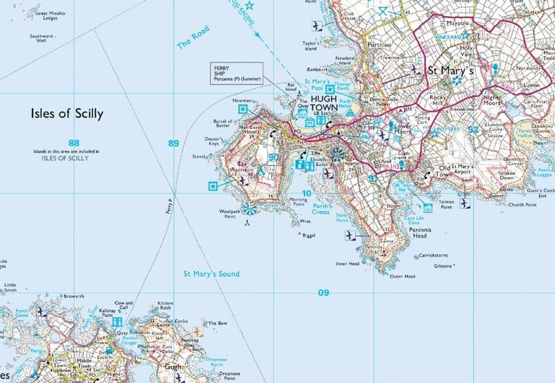 Isles of Scilly - 1 20 000 - Wall Map - The Map Centre Press