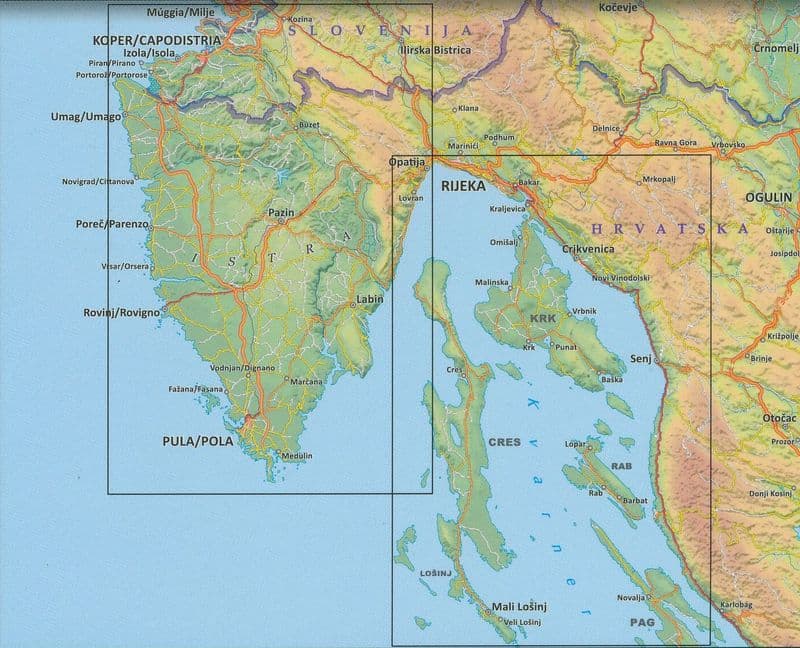 Istria & Kvarner - Road and Cycling Map- Kartograjia