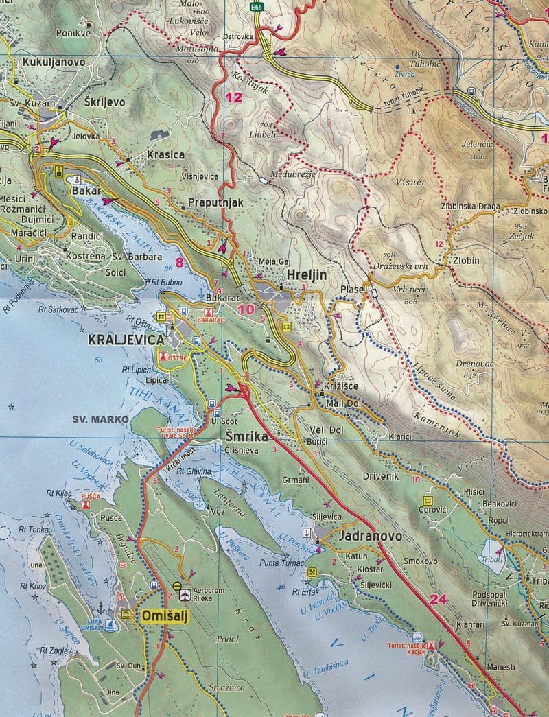 Istria & Kvarner - Road and Cycling Map- Kartograjia
