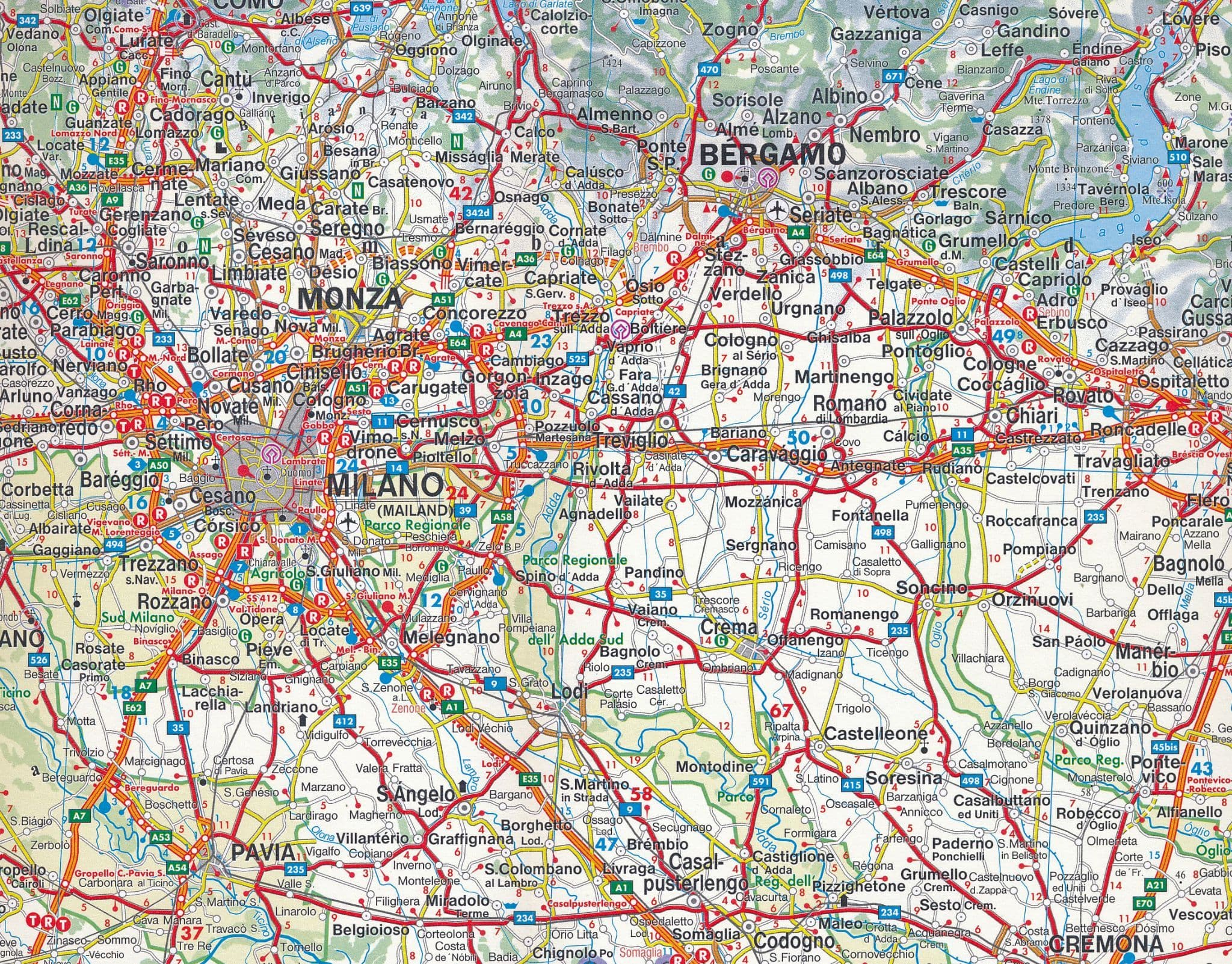 Italy - Northern - Road Map - F&B