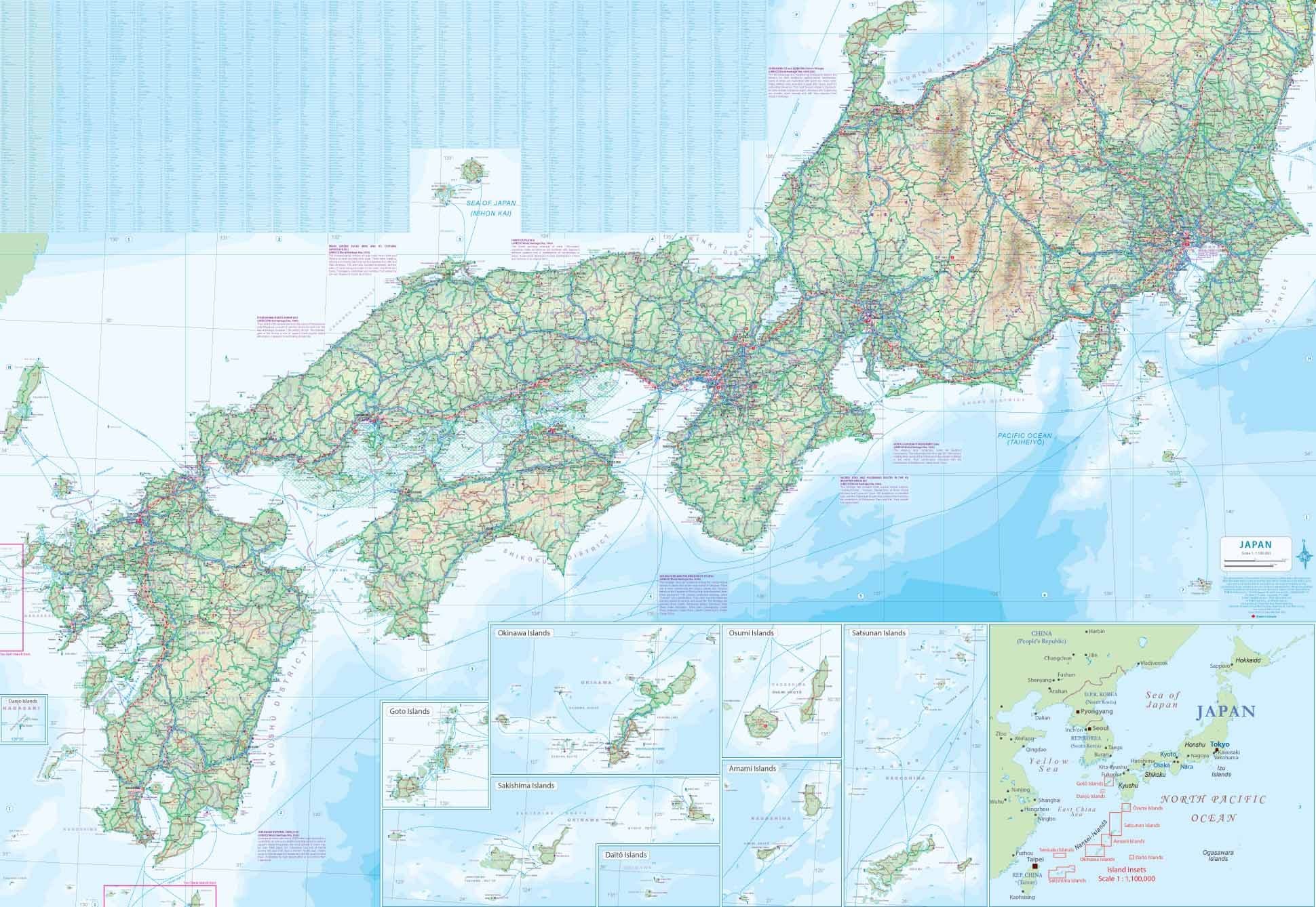 Japan Travel Reference Map - Folded - Waterproof Paper