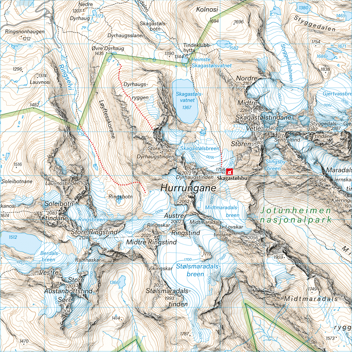Jotunheimen - Hiking Map - Calazo BD 160