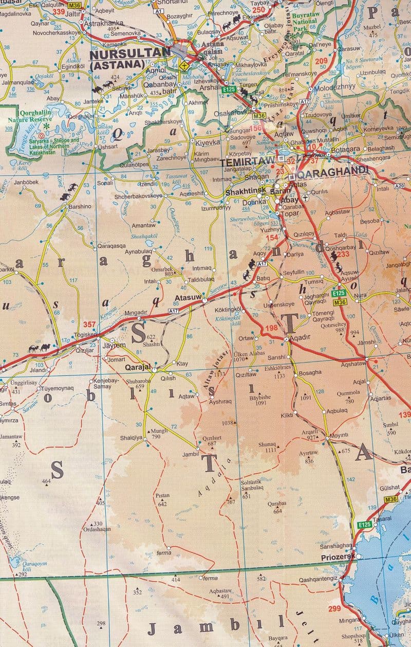 Kazakhstan Road Map - Gizi 475