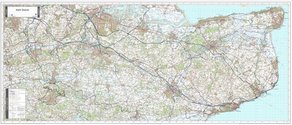 Kent Downs - AONB Wall Map - 2024