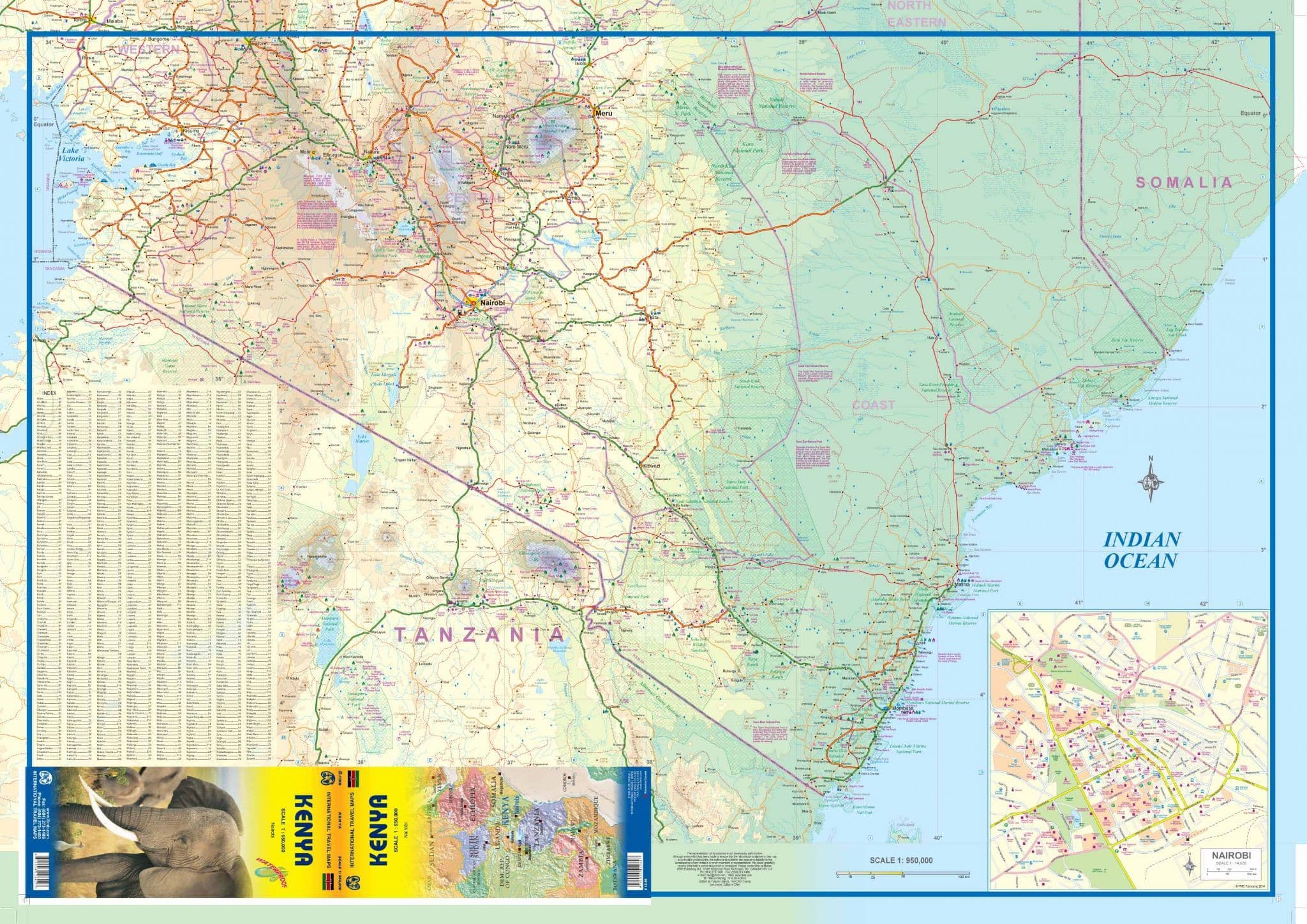Kenya Road & Travel Map - ITM