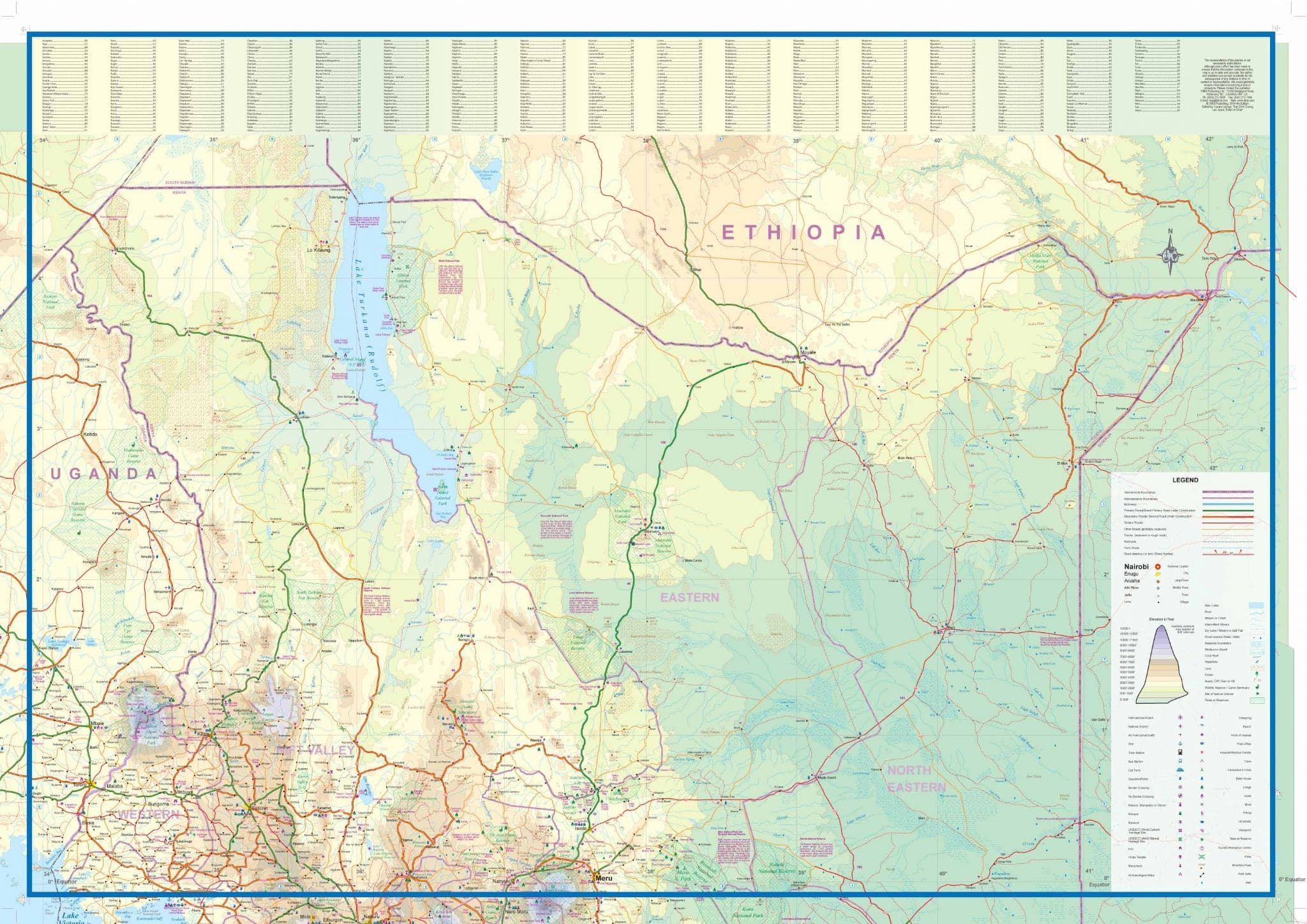 Kenya Road & Travel Map - ITM