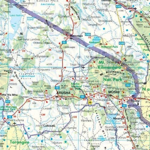 Kenya Tanzania & Uganda Road Map - F&B