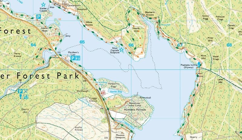 Kielder Water - Wall Map - 1 15 000 - The Map Centre Press