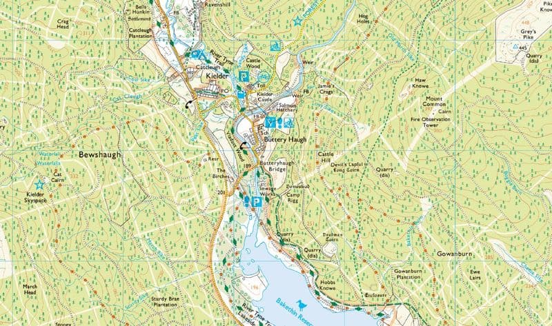 Kielder Water - Wall Map - 1 15 000 - The Map Centre Press