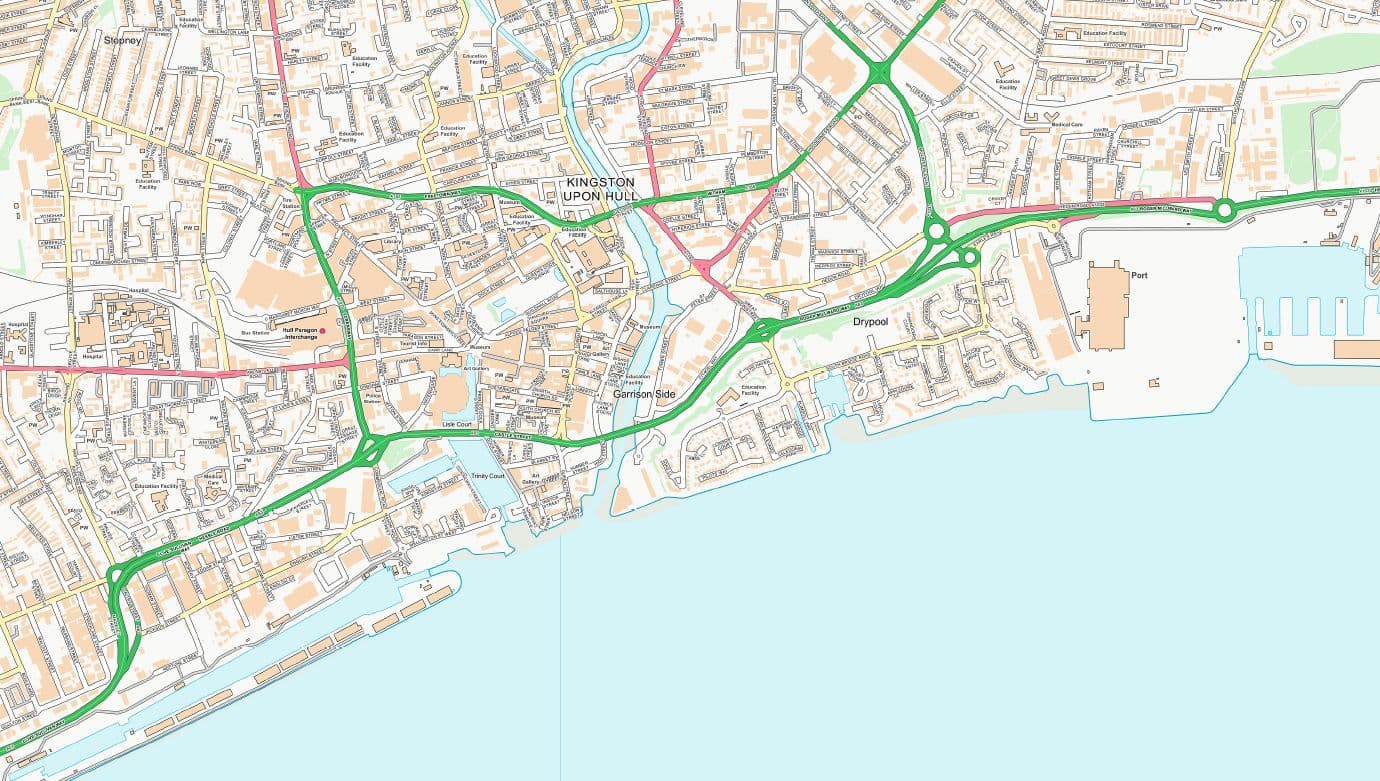 Kingston upon Hull Street Map