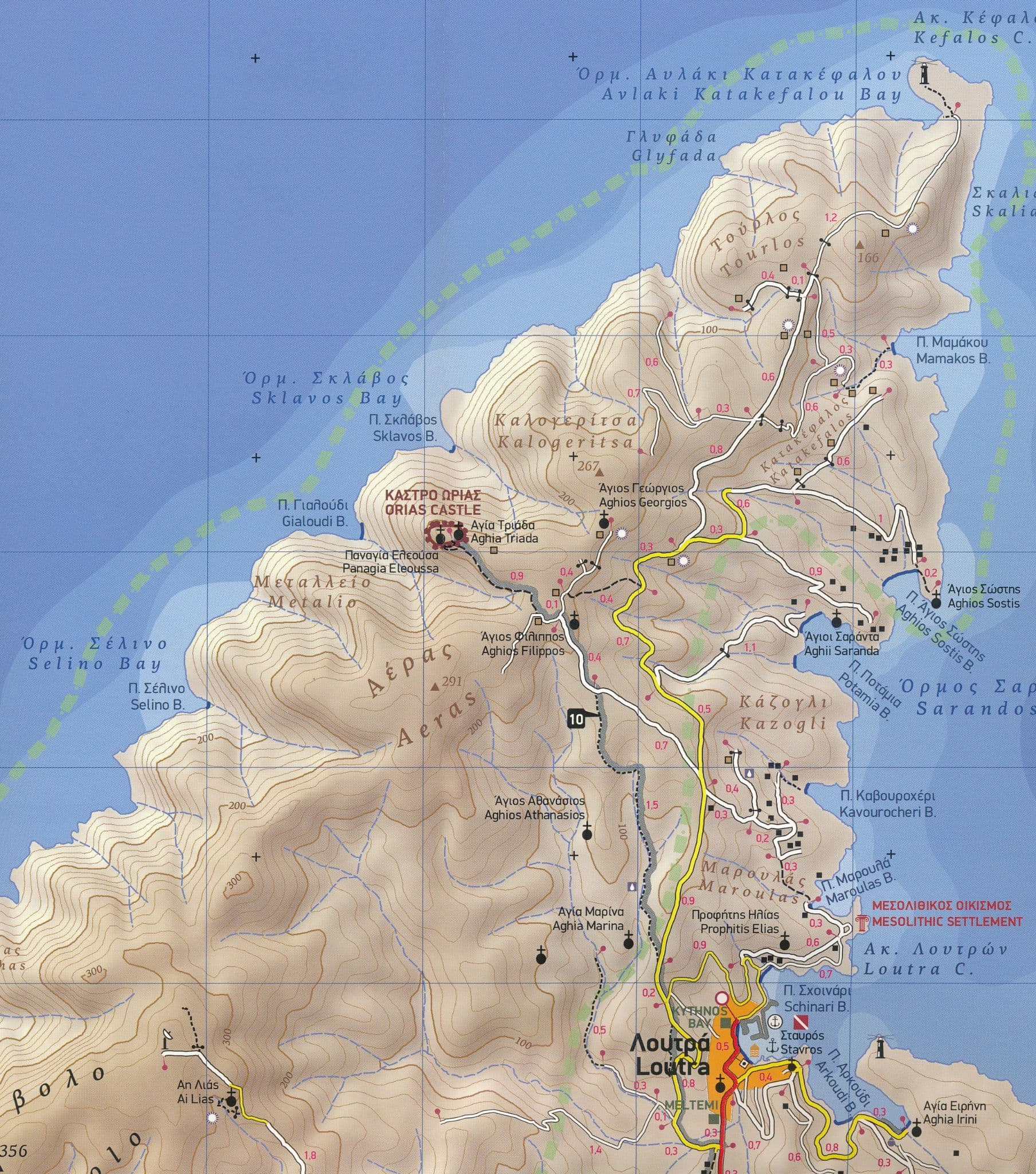 Kythnos 1 25 000 Terrain Hiking Map 302