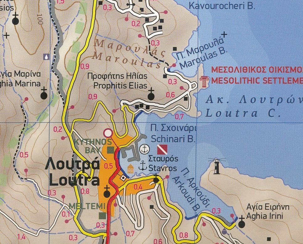 Kythnos 1 25 000 Terrain Hiking Map 302