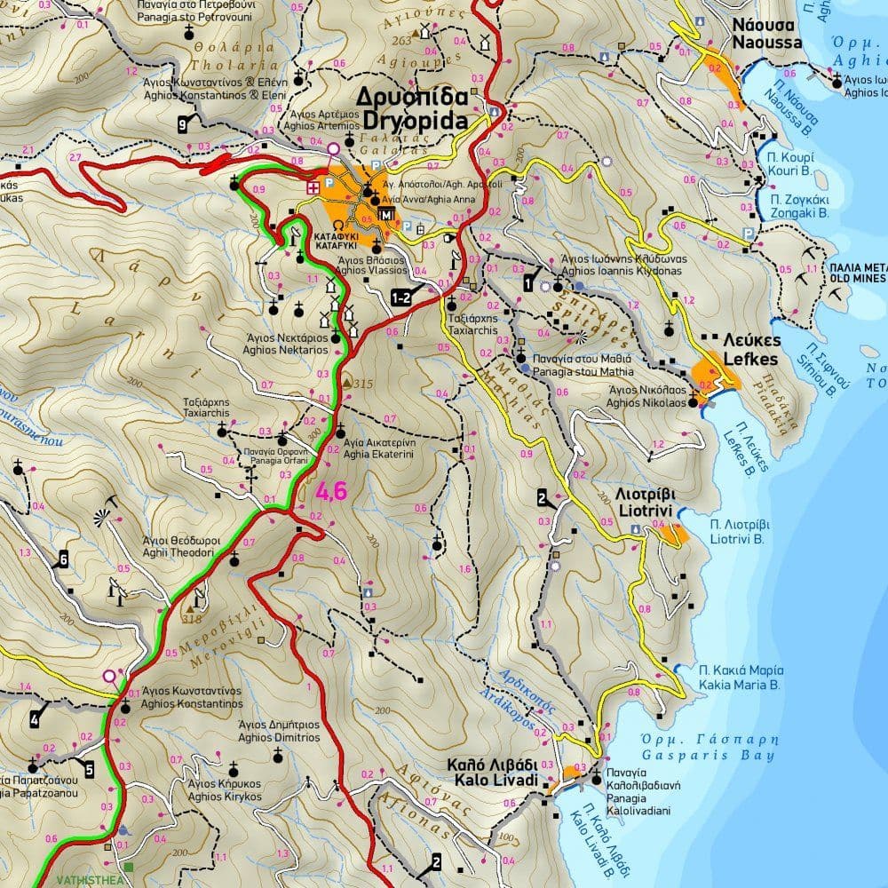 Kythnos 1 25 000 Terrain Hiking Map 302