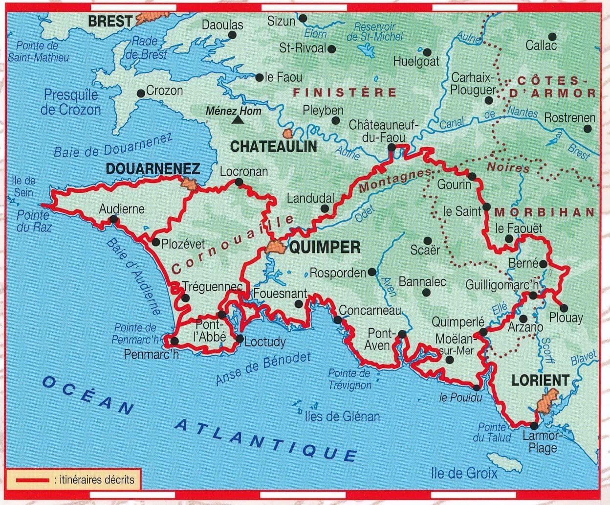 La pointe du Raz les Montagnes Noires GR34 38 Topo Guide 348