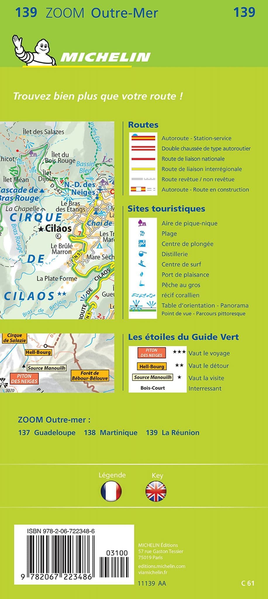 La Reunion Tourist Map - Michelin 139