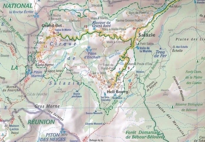 La Reunion Tourist Map - Michelin 139