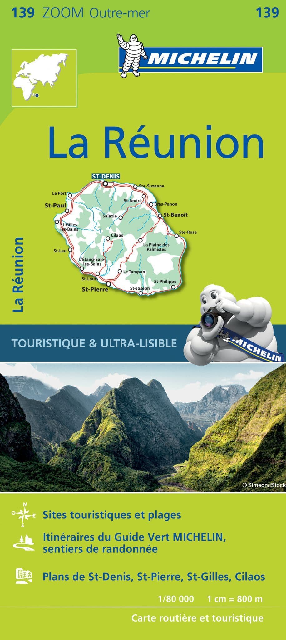 La Reunion Tourist Map - Michelin 139
