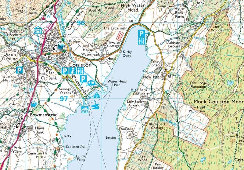 Lake Coniston - Wall Map - 1 12 500 - The Map Centre Press