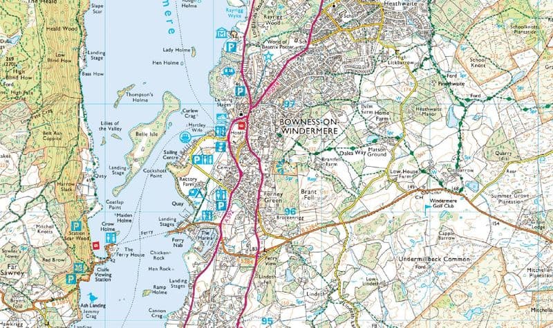 Lake Windermere - Wall Map - 1 20 000 - The Map Centre Press