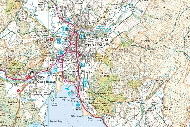 Lake Windermere - Wall Map - 1 20 000 - The Map Centre Press