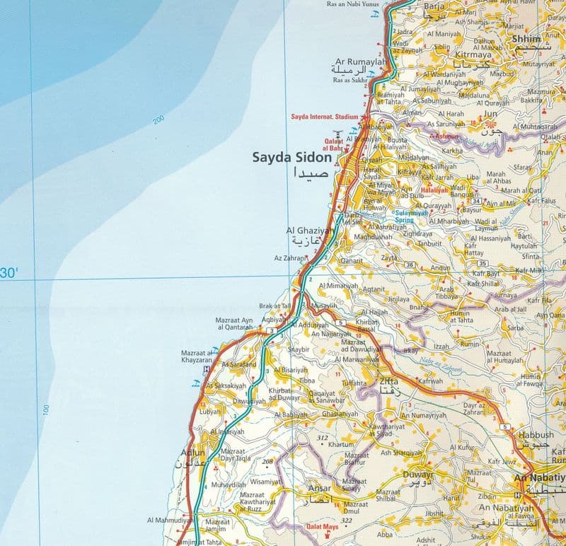 Lebanon Road Map - Reise
