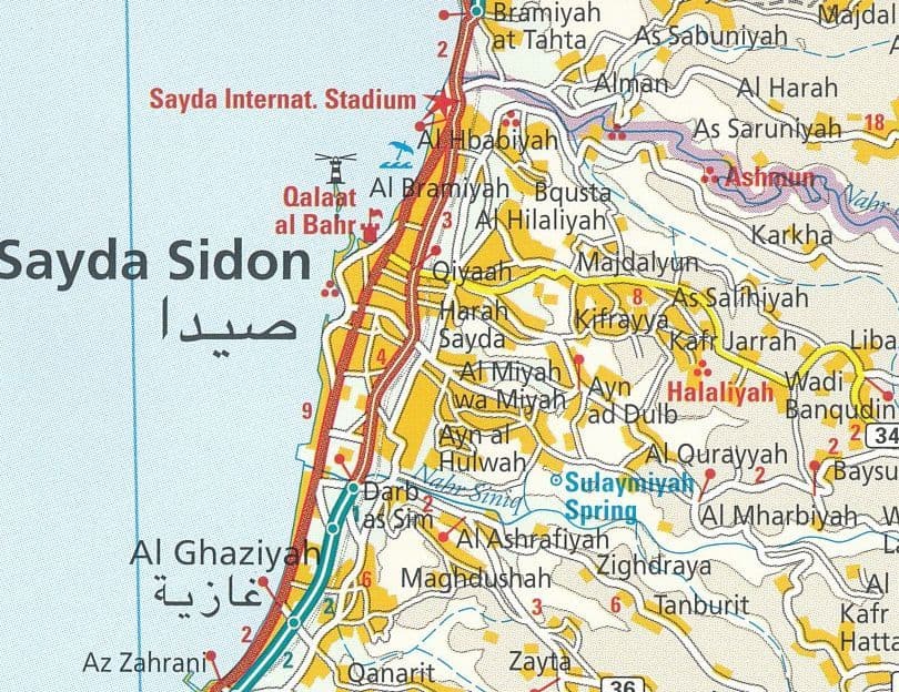 Lebanon Road Map - Reise