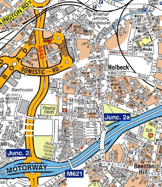 Leeds City Centre A-Z Street Wall Map