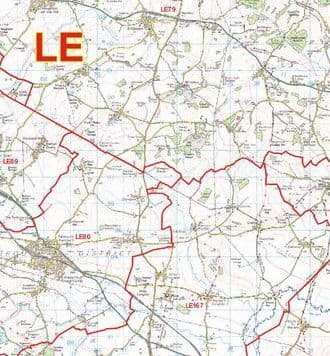 Leicester - LE - Postcode Sector Wall Map