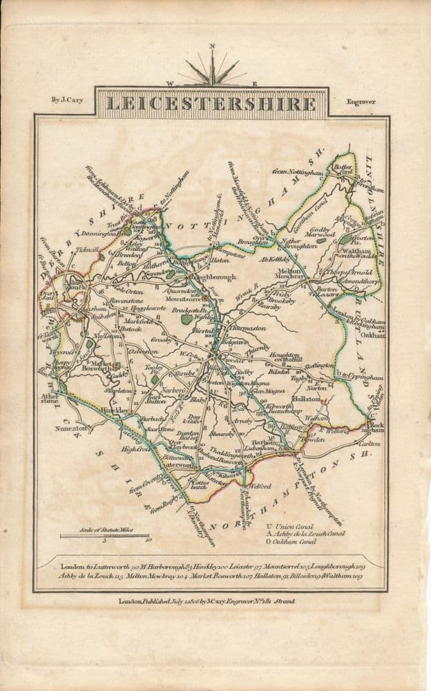 Leicestershire 1806 - John Cary - Original Map