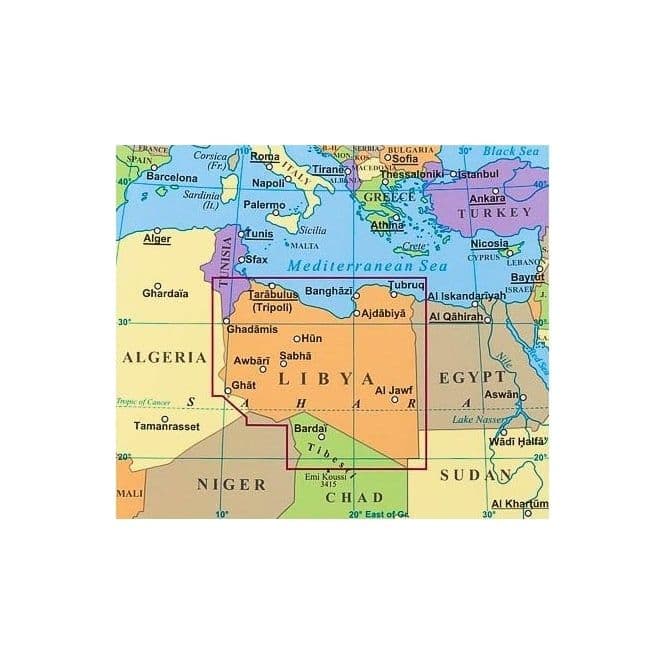 Libya Road Map - Gizi 1 1 750 000 545R