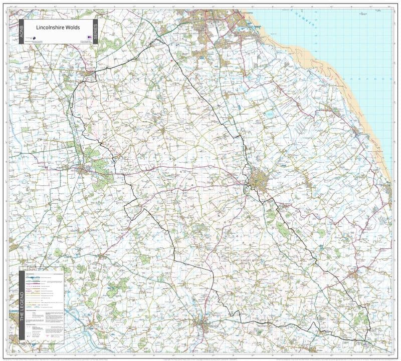 Lincolnshire Wolds - AONB Wall Map - 2024