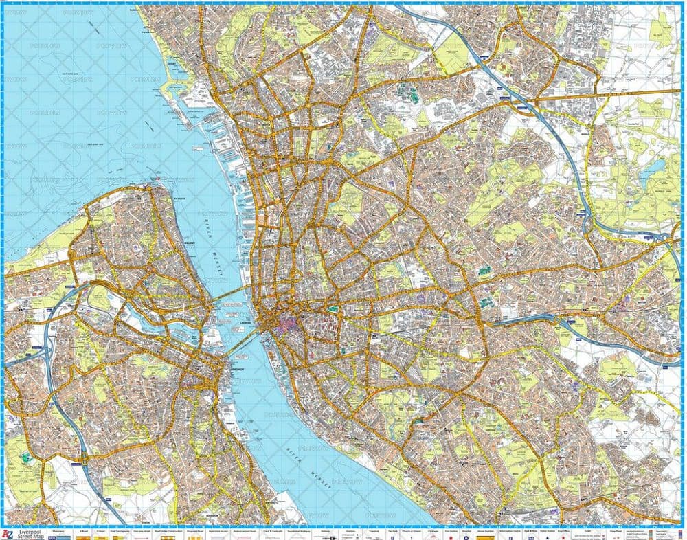 Liverpool A Z Wall Map