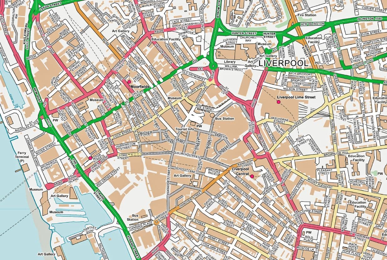Liverpool Centre Street Map 2021