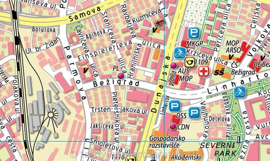 Ljubljana - Street Map - Kartografjia C 060