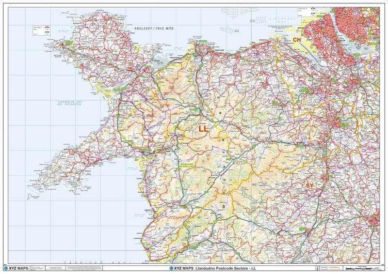 Llandudno - LL - Postcode Sector Wall Map