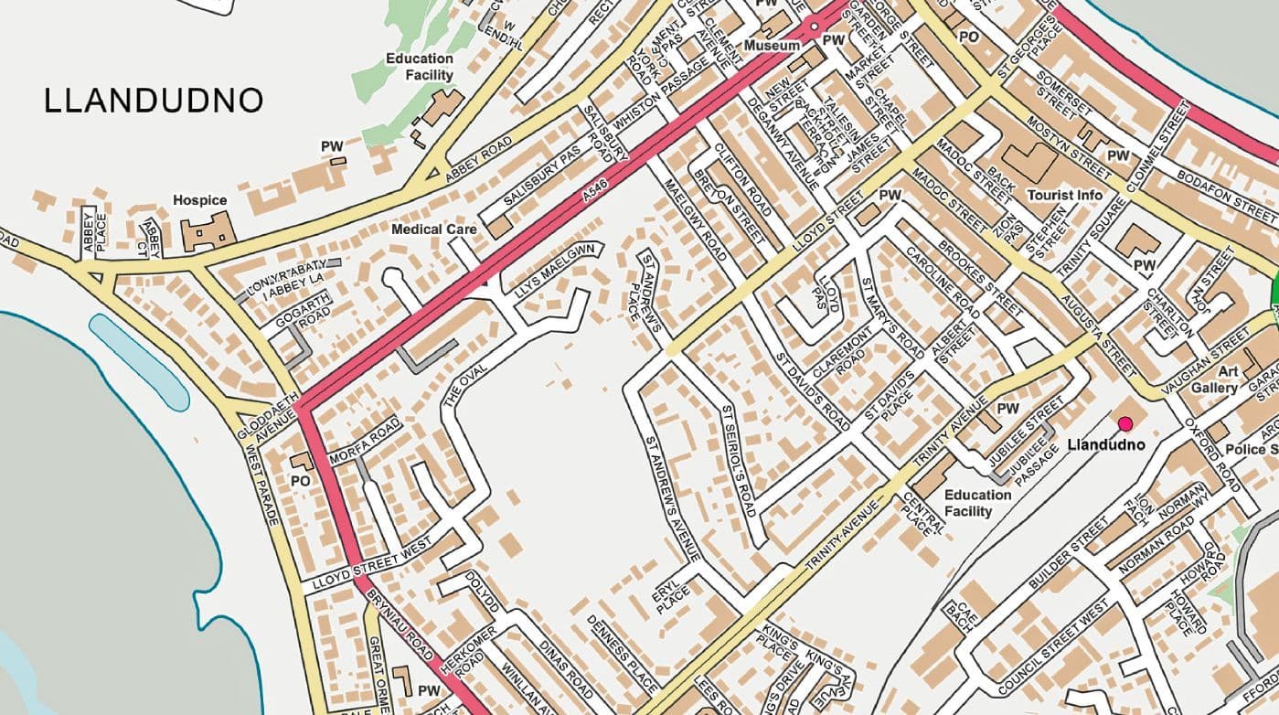 Llandudno Street Map 2021