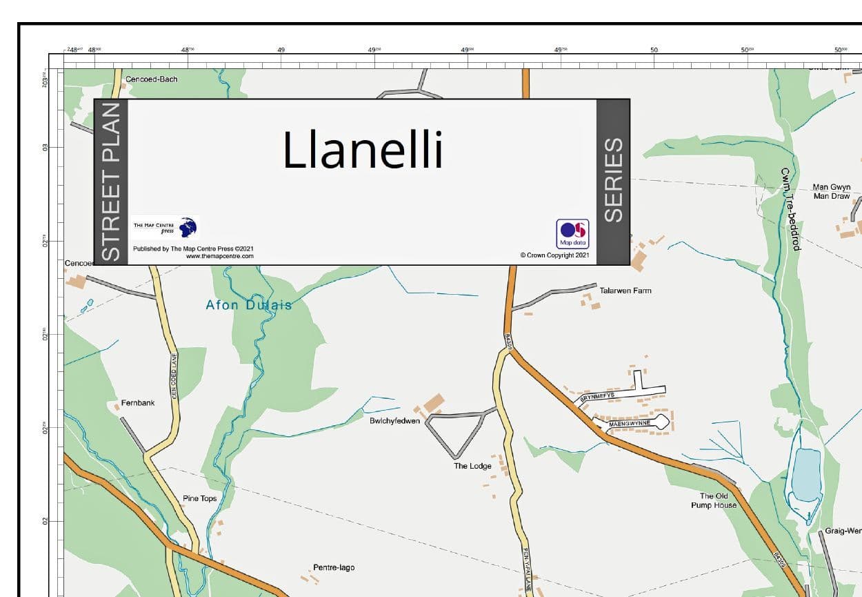 Llanelli Street Map 2021