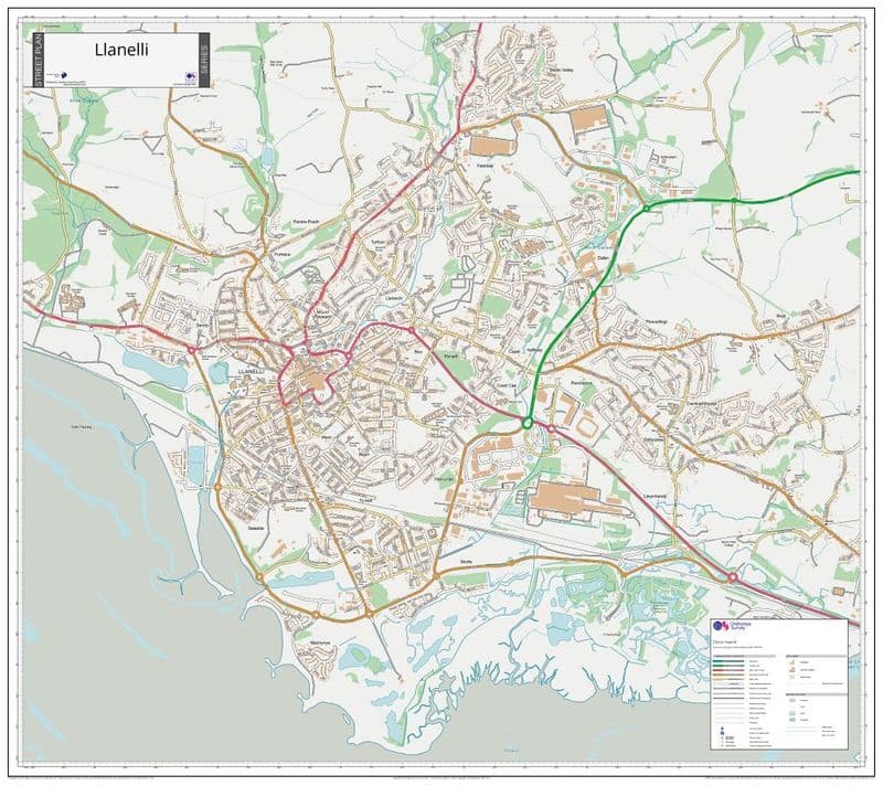 Llanelli Street Map 2021