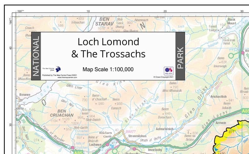 Loch Lomond & The Trossachs National Park - Wall Map