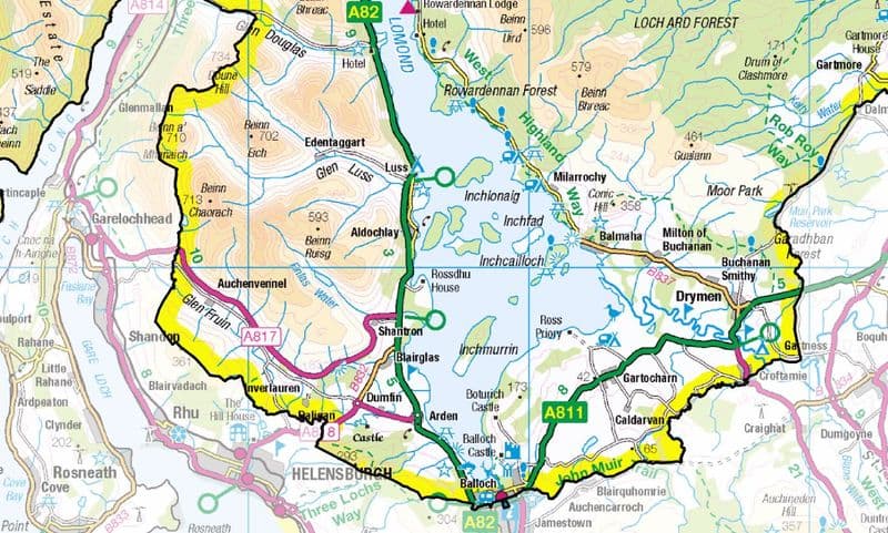 Loch Lomond & The Trossachs National Park - Wall Map