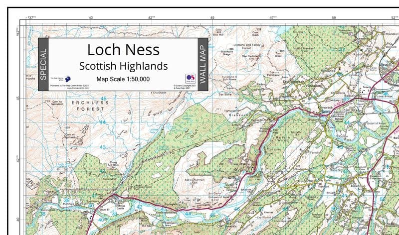 Loch Ness - Wall Map - 1 50 000 - The Map Centre Press
